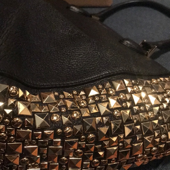 Michael Kors | Bags | Michael Kors Leather Miranda Gold Studded Tote ...